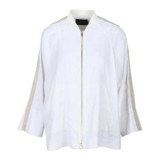Lorena Antoniazzi Leichte Garzato Zip-Jacke - - Jackets - Damen - Wei&szlig; - XS