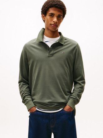 Tommy Jeans Poloshirt TJM SLIM PLACKET POLO LS EXT mit Logostickerei