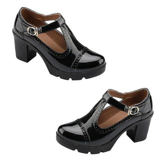 Hemobllo Chaussures à Talons Épais Ronds Imperméables pour Femmes Élégantes Et Confortables