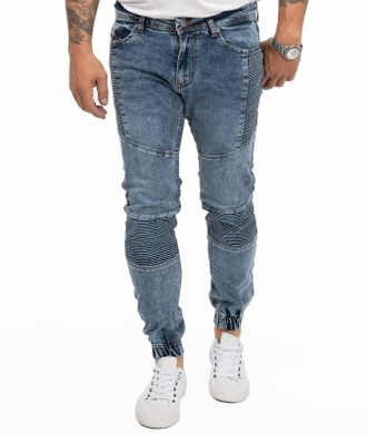 Rock Creek Herren Jeans Tapered Fit Stretch Jeans M&auml;nnerhose Herrenjeans Denim Hosen Herrenhose Joggerjeans Stonewashed RC-2182 Blau W38 L30