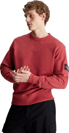 Calvin Klein Jeans Herren Sweatshirt Badge Crew Neck ohne Kapuze, Rot (Garnet), XXS