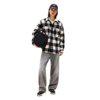 Tommy Jeans Hemdjacke f&uuml;r Herren, Brusttasche, Flanell (Rot/Schwarz)