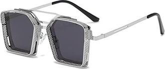 Generic Lunettes de soleil carrées en métal rétro punk pour hommes et femmes 2025 (couleur : F, taille : moyen), I, Taille unique