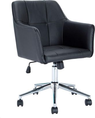 SVITA Jake Schreibtischstuhl mit Armlehnen Höhenverstellbar Drehstuhl mit Rollen Kunstleder Schwarz