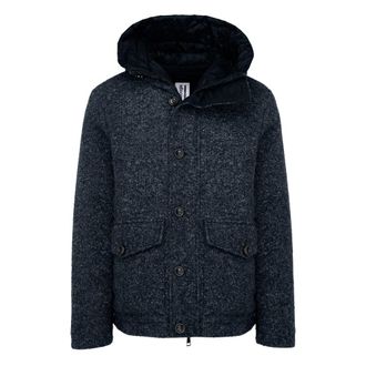 Bomboogie Kurze Strickjacke mit Kapuze - - Jackets - Herren - Blau - M