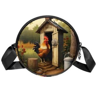 Generic Sac &agrave; bandouli&egrave;re rond pour femme, petit sac &agrave; bandouli&egrave;re avec fermeture &eacute;clair et bretelles r&eacute;glables, style d&eacute;contract&eacute; pour femmes et filles