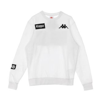 Kappa Homme, Sweatshirts et sweats à capuche, Blanc, Taille: S SweaT-shirt blanc à col rond pour homme