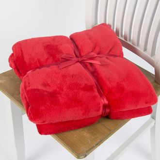 Sch&ouml;ner Leben Mikrofaserdecke Kuscheldecke Plaid Justin rot 150x200cm