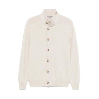 La Fileria Beige Wollstrickjacke - - Knitwear - Herren - Beige - 2XL