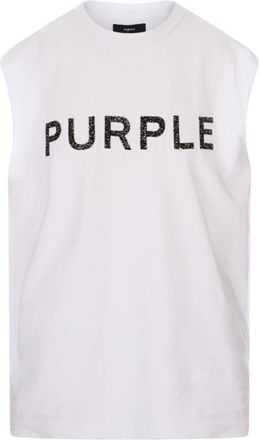 Purple Homme, Tops, Blanc, Taille: M Crystal Tank Top