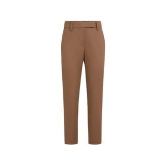 Brunello Cucinelli Pantalon slim en coton stretch - Femme - Pantalons - Brun - Taille: 42 FR