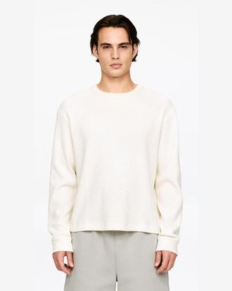 Arket Langarmshirt Mit Waffelstruktur -Wei&szlig;