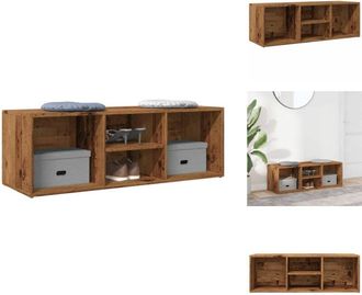 vidaXL Vidaxl - Schuhbank Altholz-Optik 105x35x35 cm Holzwerkstoff - Schuhbank - Schuhb&auml;nke - Aufbewahrungsbank - Schuhregal