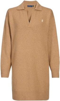 Polo Ralph Lauren Robe c&ocirc;tel&eacute;e &agrave; manches longues en laine et coton m&eacute;lang&eacute;s