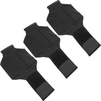 Supvox 3 St&uuml;ck Pack Fitness Beingurt Handyhalterung mit Verstellbarem Rutschfestem Gummiband Wasserabweisende Bein Handytasche f&uuml;r Joggen und Sport Schwarz