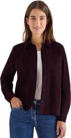 Cecil 3411822 Chemise en Velours côtelé, Rouge Eggplant, XXL Femmes