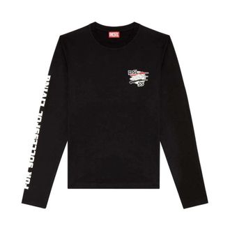 Diesel Sweatshirt mit Grafischem Druck und Rundhalsausschnitt - - Tops - Herren - Schwarzk - XL