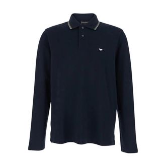 Emporio Armani Langarm Poloshirt - - Tops - Herren - Blau - M