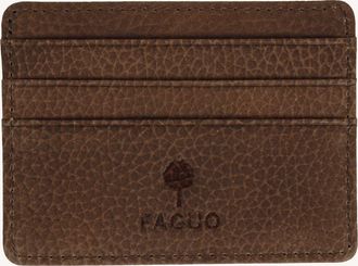 Faguo Porte-carte cuir grain&eacute; camel