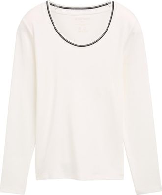 Tom Tailor Tom Tailor Damen Basic Longsleeve, 10315 - Whisper White, L