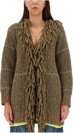 Stella McCartney Femme, Pulls, Vert, Taille: 40 FR Cardigan en maille tweed multicolore