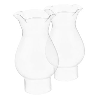 DOITOOL 2 St&uuml;ck Glas Lampenschirm Ersatz f&uuml;r Petroleumlampe Kerosin &Ouml;llampenaufsatz mit Feiner Verarbeitung Poliert Einfache Montage Vielseitig f&uuml;r Retro &Ouml;l A