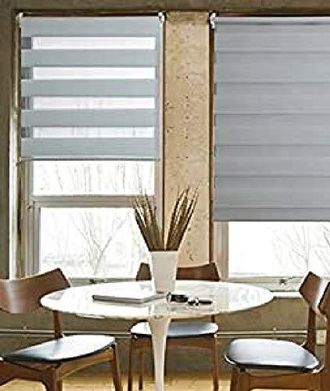 Madéco Rollo aus 2 Materialien, Stoff, anthrazit, L40 x H190cm (Tissu L37cm)