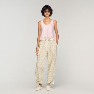 Sandro Weite Hose mit Blumendruckmuster