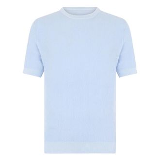 Fedeli Homme, Pulls, Bleu, Taille: L Pull en maille &agrave; manches courtes et col rond