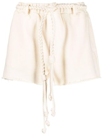 Alanui Shorts mit geflochtenem G&uuml;rtel - Nude