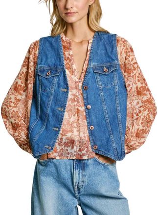 Pepe Jeans London Damen Maeve Hemd, Blau (Denim), X-Large