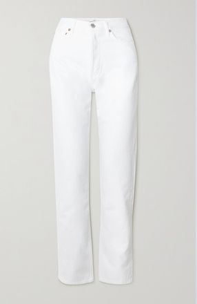 A Gold E + Net Sustain 90s Pinch Waist Hoch Sitzende Jeans Aus Bio-denim Mit Geradem Bein - Weiß