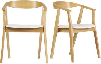 Miliboo Miliboo - Chaises scandinaves design blanc et bois clair (lot de 2) bahia