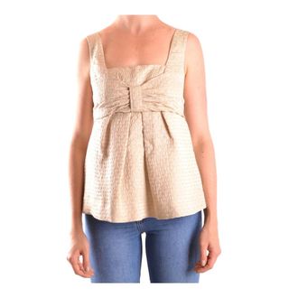See By Chlo&eacute; &Auml;rmelloses Top mit quadratischem Ausschnitt - - Tops - Damen - Beige - XL