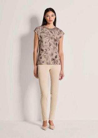 Madeleine Kurzarmshirt Grafisches Shirt mit All-Over-Print, Kurzarm Florales Sommeroberteil, sportiver Rundhals, elastisch