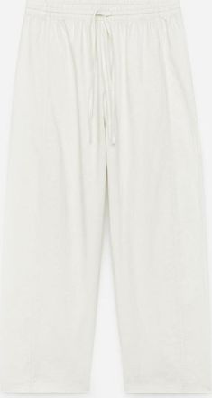 Arket Hose Aus Baumwolle Und Leinen -Weiß