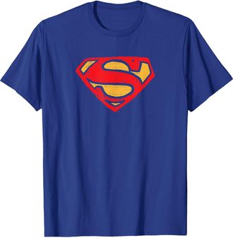 DC Comics Superman Super Rough T-Shirt, Unisex-Erwachsene und Kinder, Blau, S