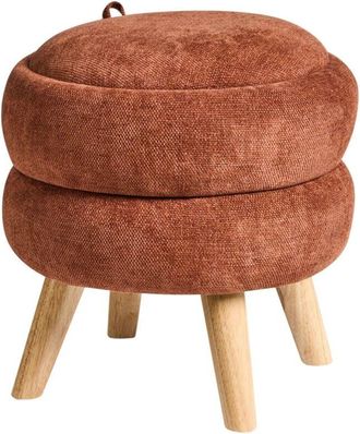 Beliani Beliani - Pouf goldbrauner Chenille-Stoff 40 x 41 cm mit Stauraum modernes Design