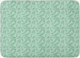 Abakuhaus Abstract Green Badematte, Polygonal Geometrische Formen, Pl&uuml;sch Badezimmer Dekor Matte mit Rutschfester R&uuml;ckseite, 45 cm x 75 cm, Jade Green Sea Gr&uuml;n