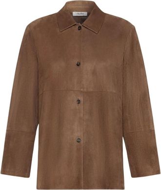 Max Mara Femme, Vestes, Brun, Taille: 36 FR Chaqueta de Ante Fango