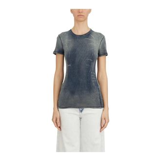Diesel Femme, Tops, Bleu, Taille: 36 FR T-Shirt Décontracté en Coton