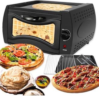 Generic Four à pizza électrique dintérieur Tandoor de 15 L avec disque et pince, contrôle de la température 50-400 °, pour Chapati, Roti, Lahmacun, Manakish, 