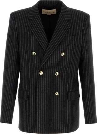 Valentino Garavani Homme, Costumes, Noir, Taille: M Blazer Brod&eacute; en M&eacute;lange de Laine