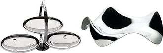 Alessi Anna Gong AM37 Etagere, Edelstahl, 3,2 x 21 x 5,8 cm, Einheiten, 1.0 & PG02 L&ouml;ffelhalter, Edelstahl 18/10 gl&auml;nzend poliert, 6.5 x 12.5 x 15 cm