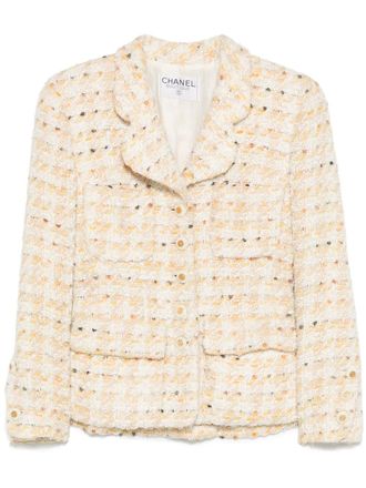 Chanel veste en tweed - Jaune