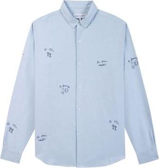 Maison Labiche Chemise droite col classique en coton brod&eacute;