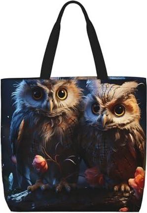 Generic Hiboux Sac Fourre-Tout Grand Tote Bag D&eacute;contract&eacute; Sac A Main Femme Pour Travail Plage Shopping
