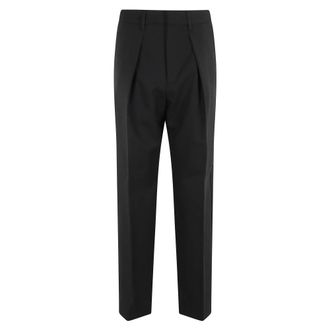 SOEUR Schwarze Wollhose mit geradem Bein bis zum Kn&ouml;chel - - Trousers - Damen - Schwarzk - XS