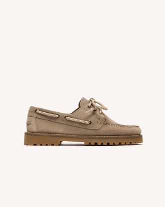 Faguo Chaussures bateau femme beige