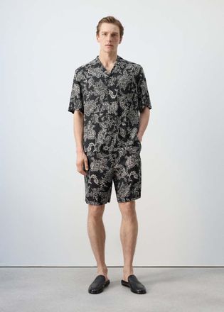 Mango Chemise imprim&eacute;e regular-fit noir - Homme - XXL - MANGO MAN